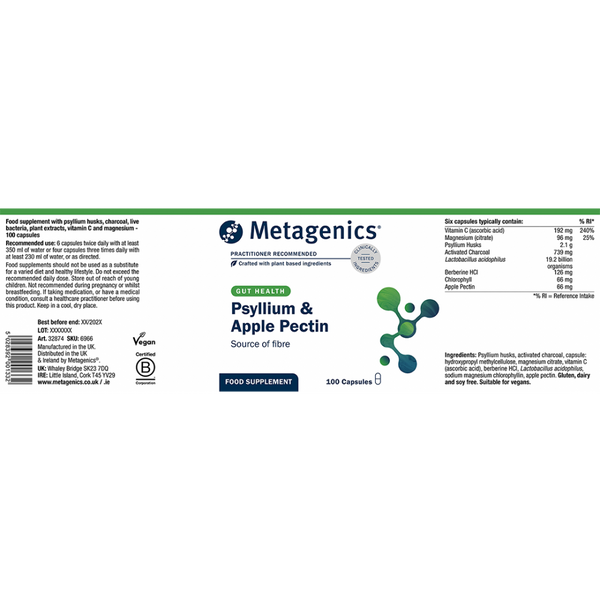 Metagenics Psyllium & Apple Pectin 100s (Formerly Nutri Adv. NUT-6966)